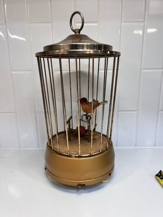 Accents | Antique Singing Bird Cage Music Box Automaton Semi Works ...